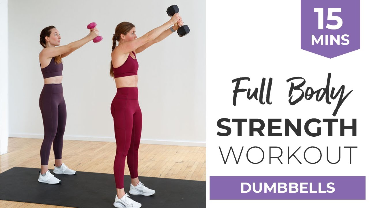 15-Minute Full Body STRENGTH Workout with Dumbbells (9 Full Body Power ...
